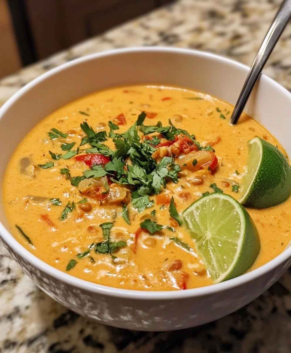 Ich könnte diese Suppe jeden Tag essen, Rote-Linsen-Curry-Suppe sooo ...