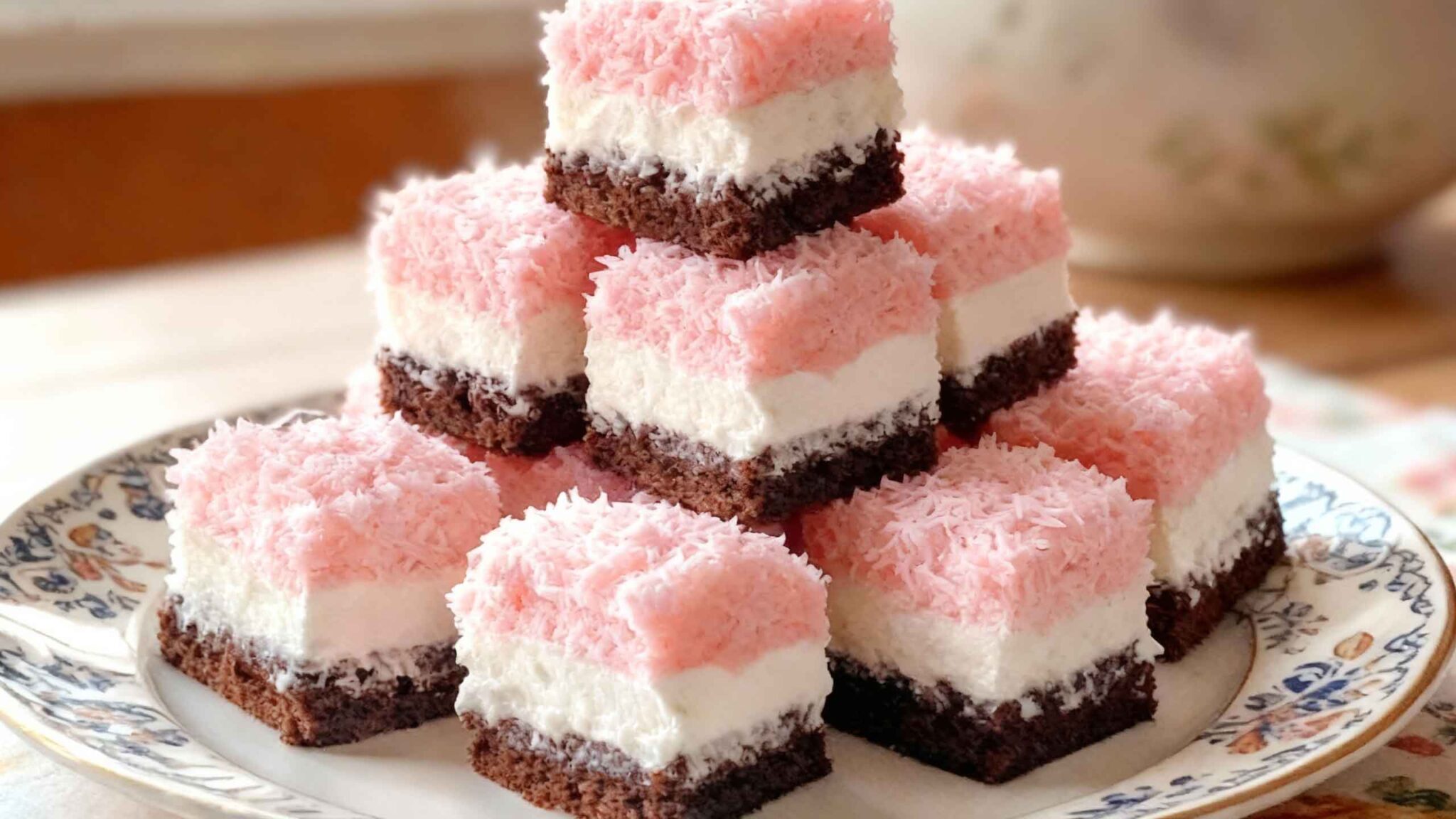 Nach 30 Minuten bereit, nach 2 Minuten weg, Pink Kokos-Schnitten ...